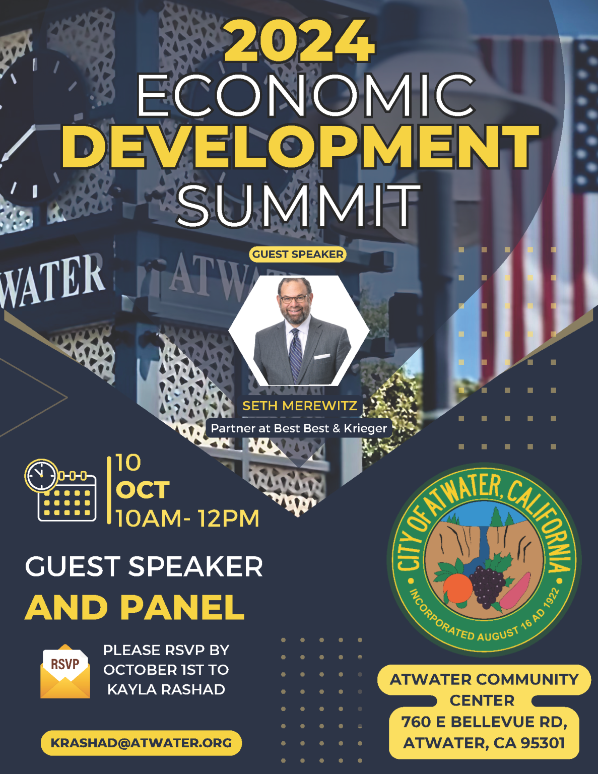Economic Development Summit Flyer – City of Atwater