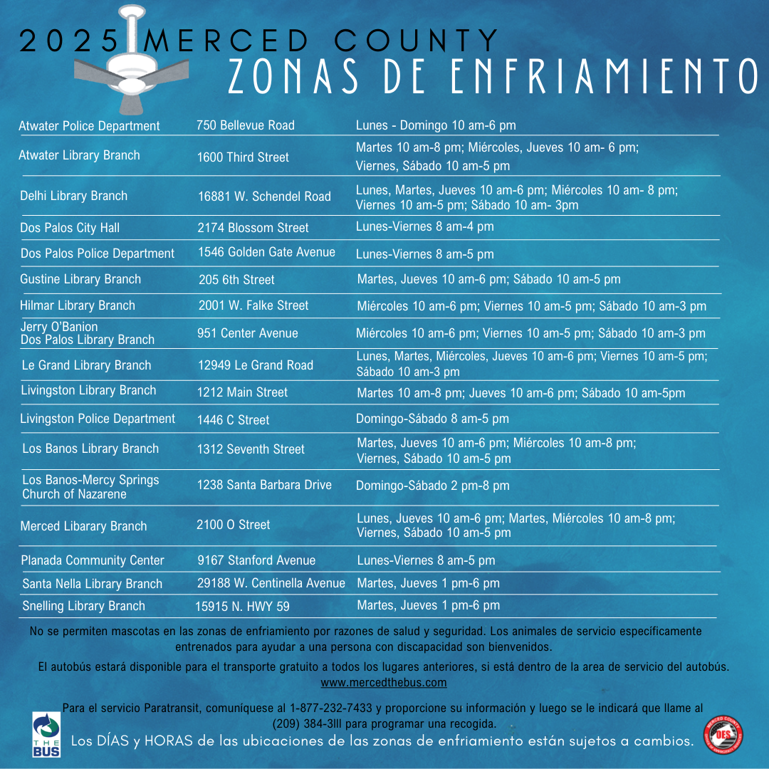 Cooling Zones Open Starting Friday, May 30th – City of Atwater